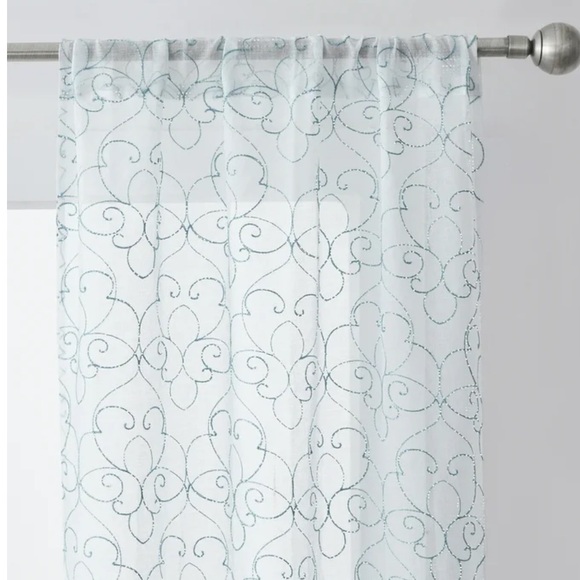 Mainstays | Accents | Mainstays Modern Scroll Rod Pocket Sheer Curtains ...